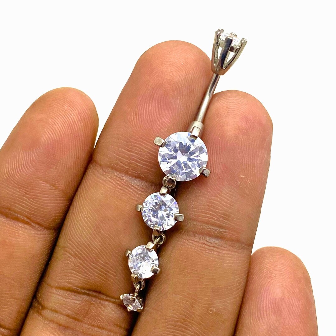 Belly Ring Styles 14K Solid Gold Moissanite Diamond Belly Button Ring ...