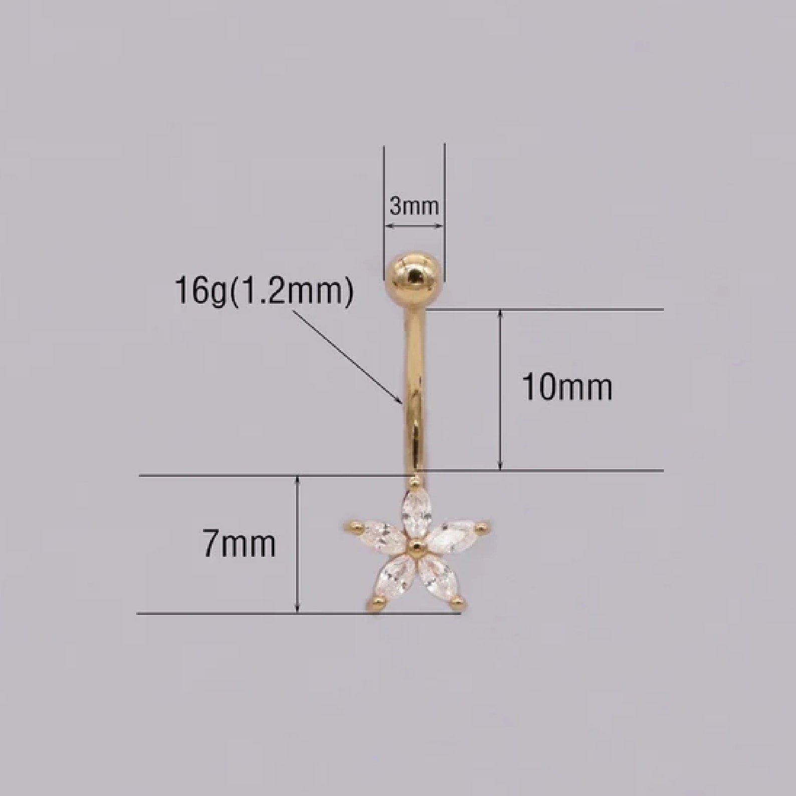 14k Gold Diamond Eyebrow Jewelry Solid Gold, Curved Barbell, Helix/rook ...