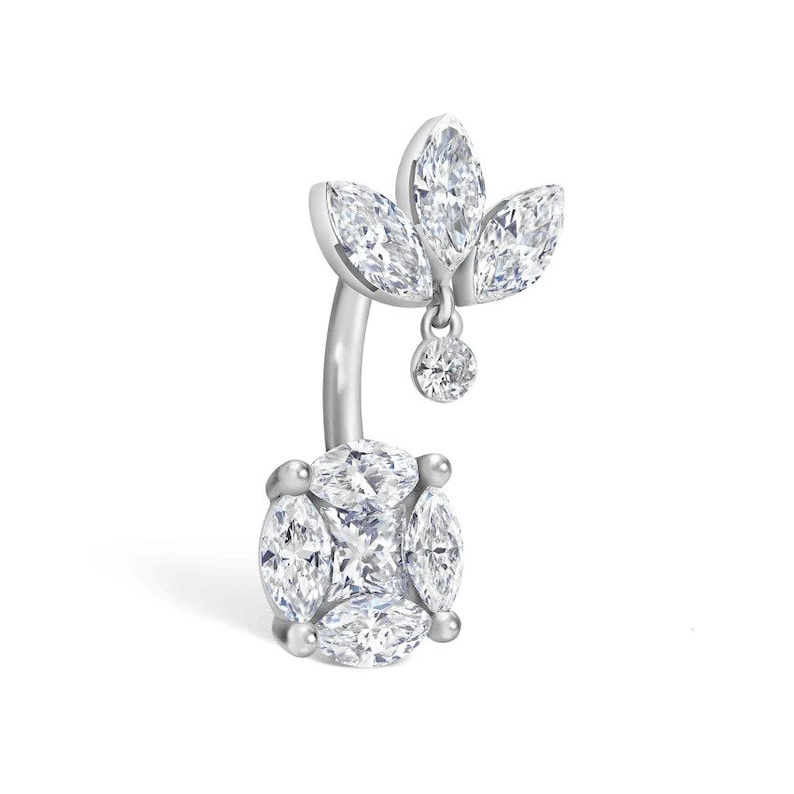 Belly Button Piercing Navel Piercing Curved Barbell Dangle Belly Ring ...