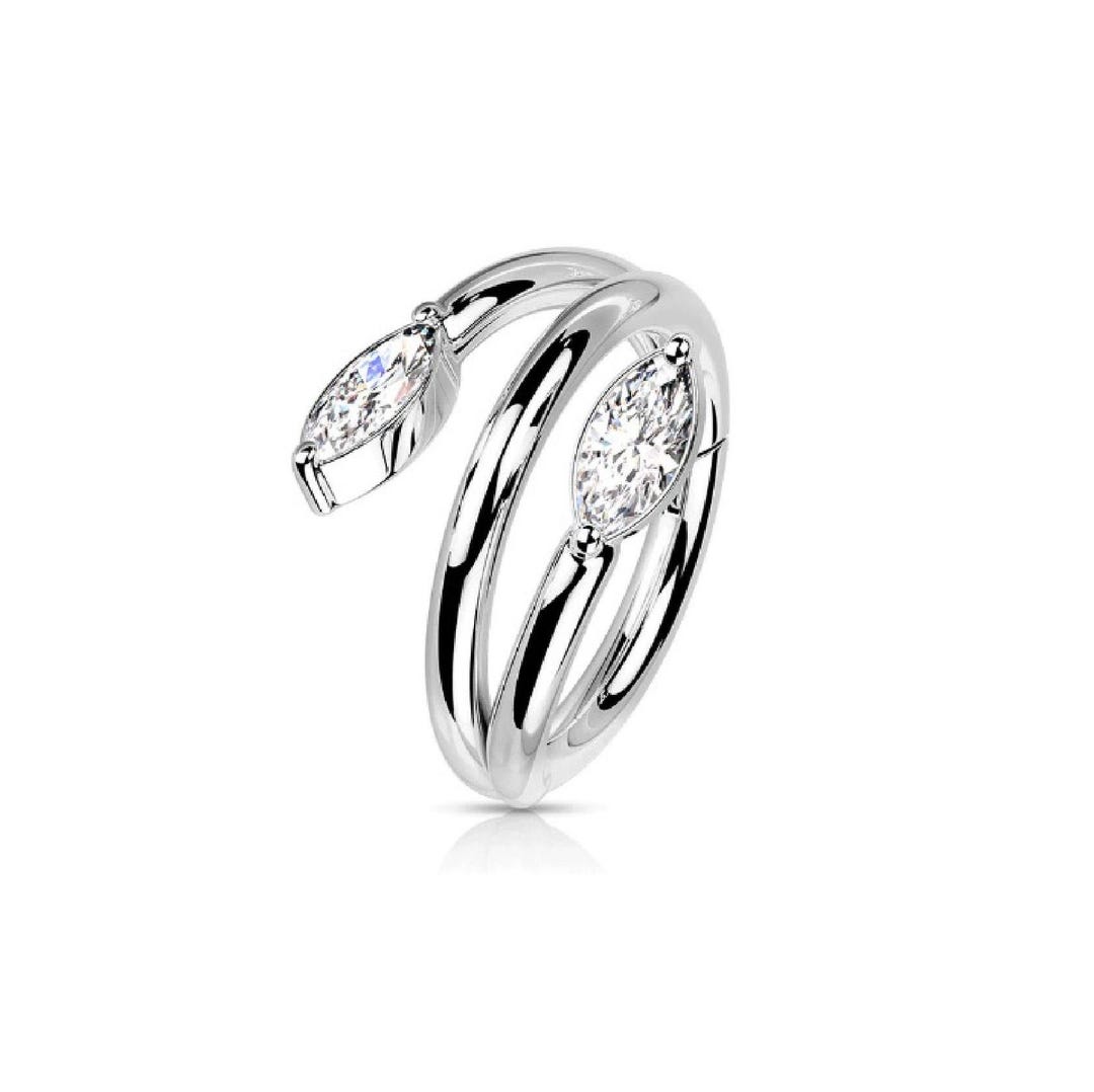 14k Gold Diamond Clicker Lock Hoop Segmented Clicker Captive Clicker ...