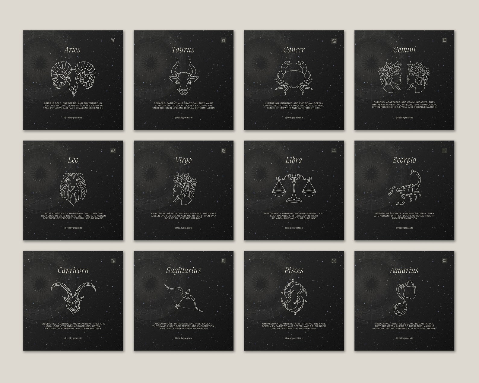120 Astrology Instagram Post & Story Templates | Spiritual | Zodiac ...