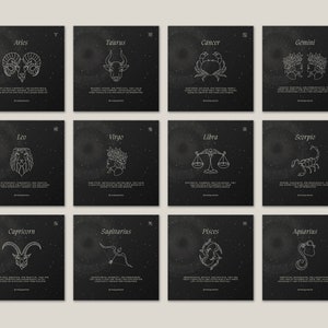 120 Astrology Instagram Post & Story Templates | Spiritual | Zodiac ...