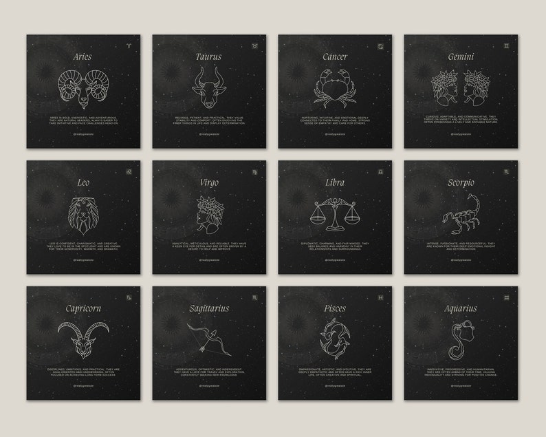 120 Astrology Instagram Post & Story Templates | Spiritual | Zodiac ...