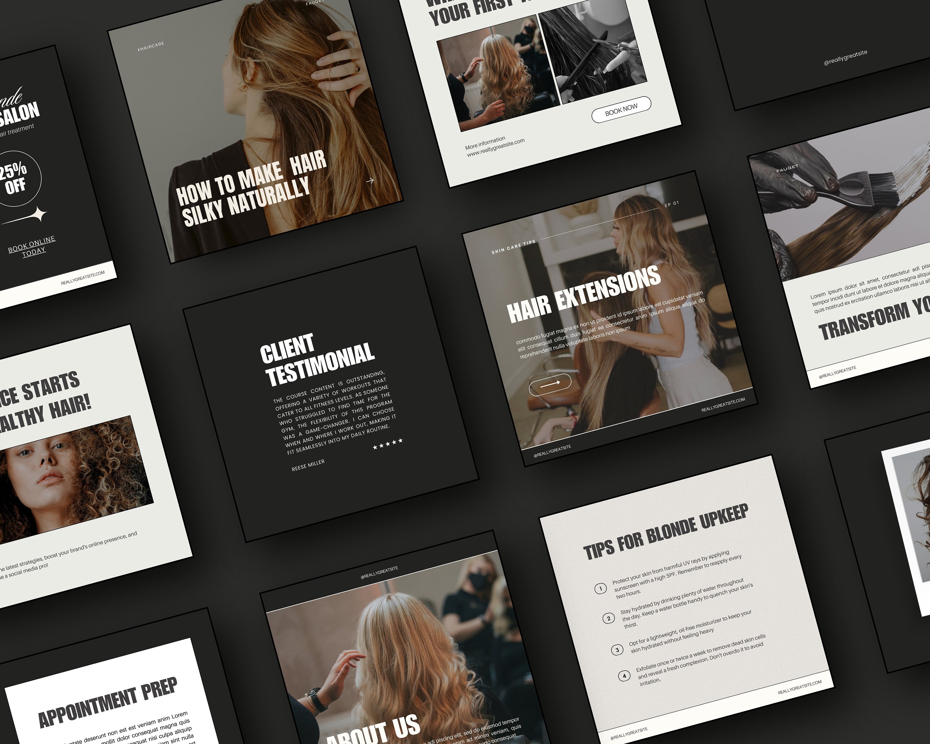 100 Hair Dresser/hair Salon Instagram Post & Story Templates | Hair ...