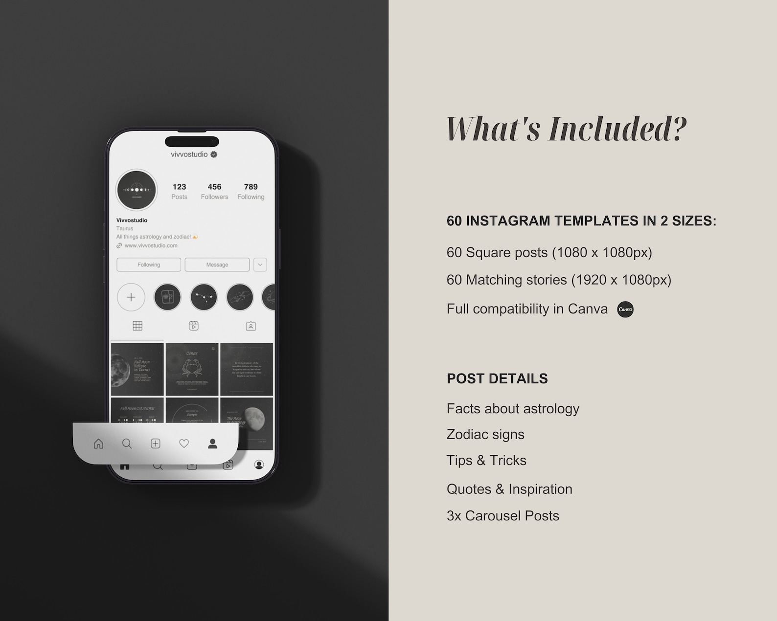 120 Astrology Instagram Post & Story Templates | Spiritual | Zodiac ...