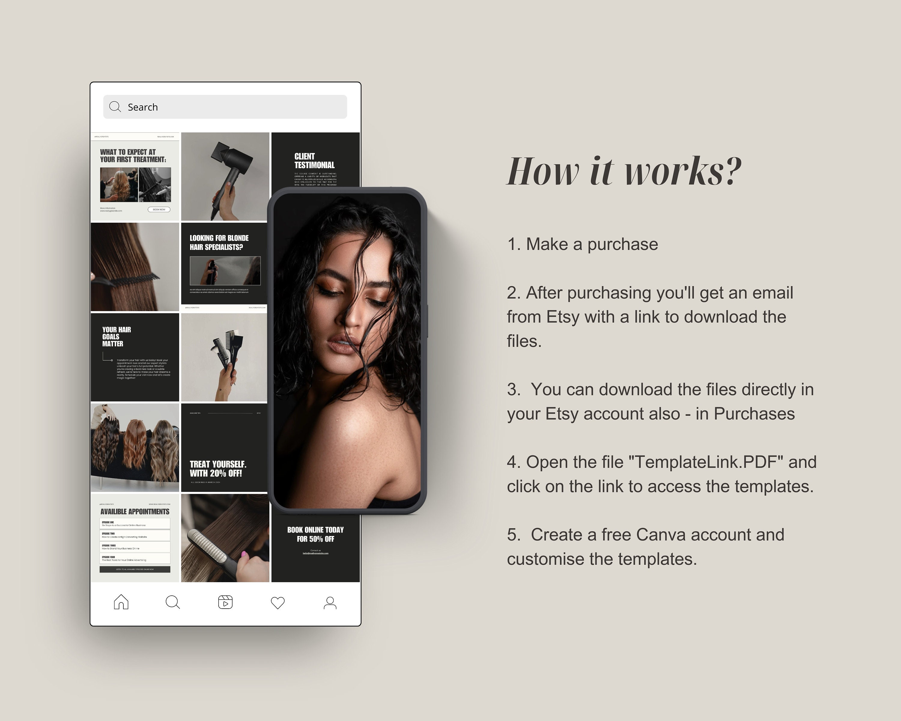 100 Hair Dresser/hair Salon Instagram Post & Story Templates | Hair ...