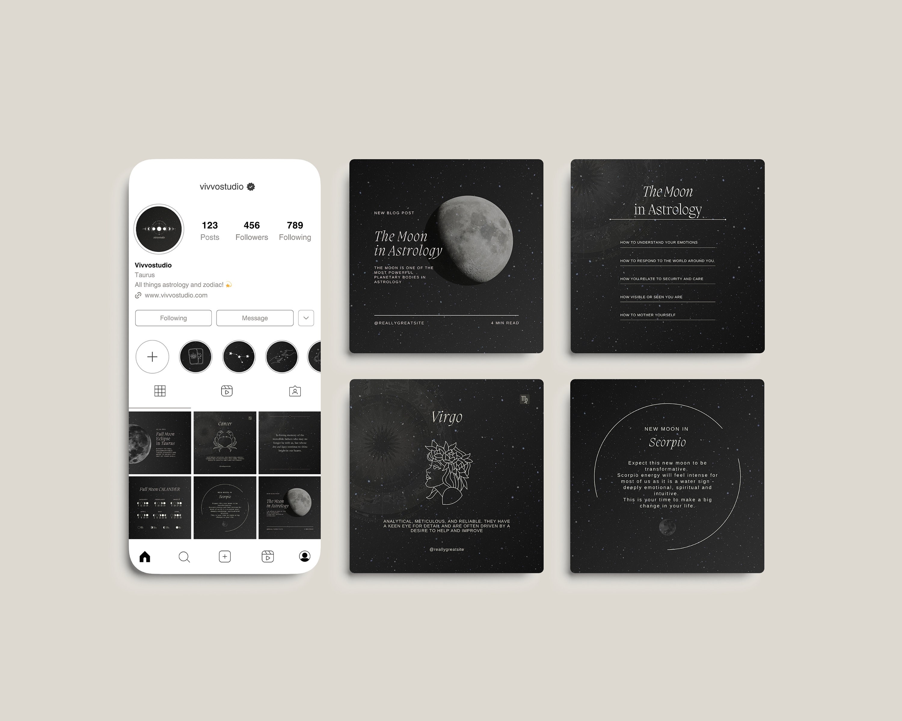 120 Astrology Instagram Post & Story Templates | Spiritual | Zodiac ...