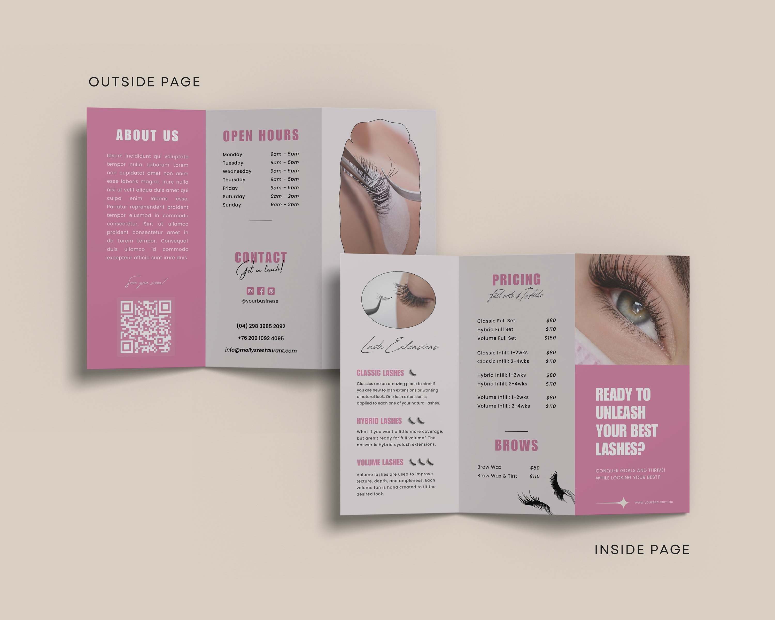 Lash Extension Trifold Brochure Template | Editable Template | Canva ...