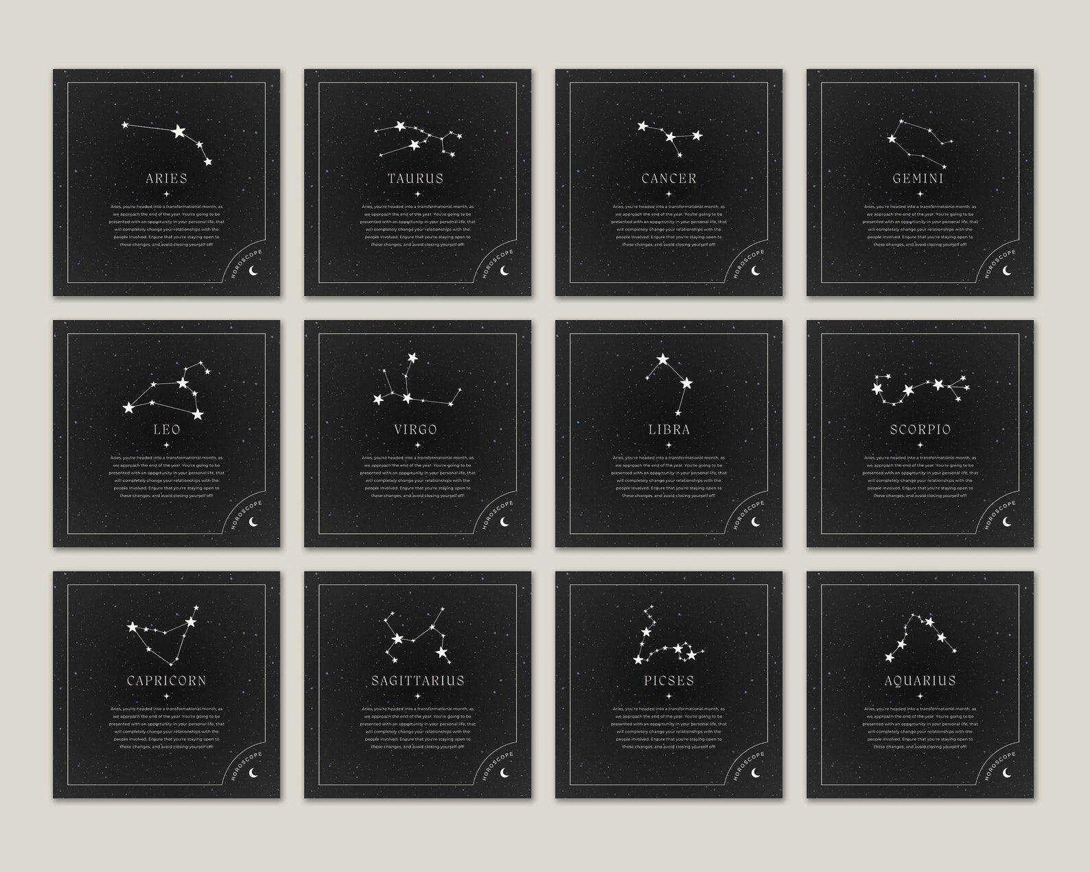 120 Astrology Instagram Post & Story Templates | Spiritual | Zodiac ...