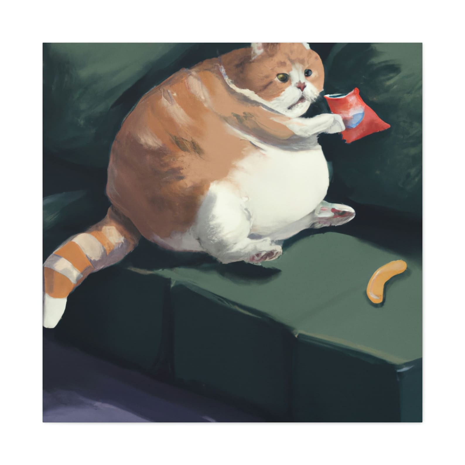 The Last Puff Canvas Cat Print! - Etsy