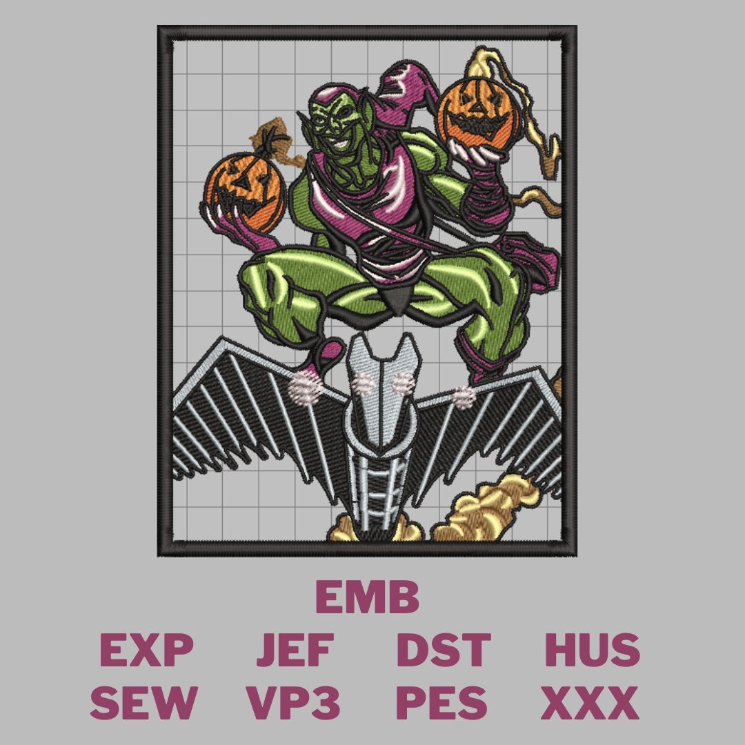 Green Goblin Embroidery - Etsy