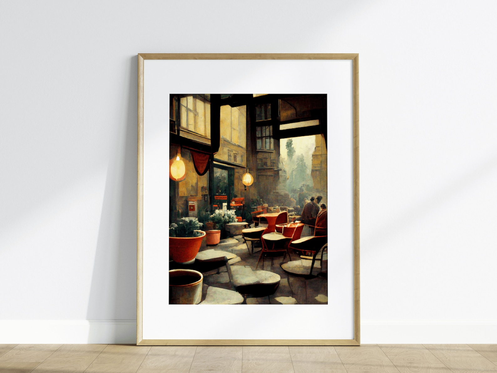 European Cafe Vintage Print, Coffeeshop Wall Art, Moody European City ...