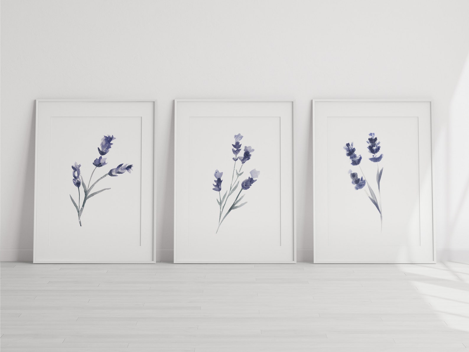Lavender Watercolor Print Wall Art, Set of 3, Minimalist Purple Print ...