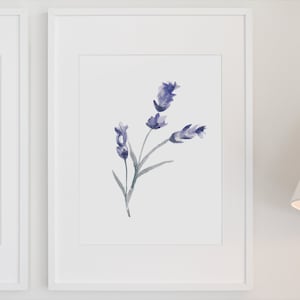 Lavender Watercolor Print Wall Art, Set of 3, Minimalist Purple Print ...