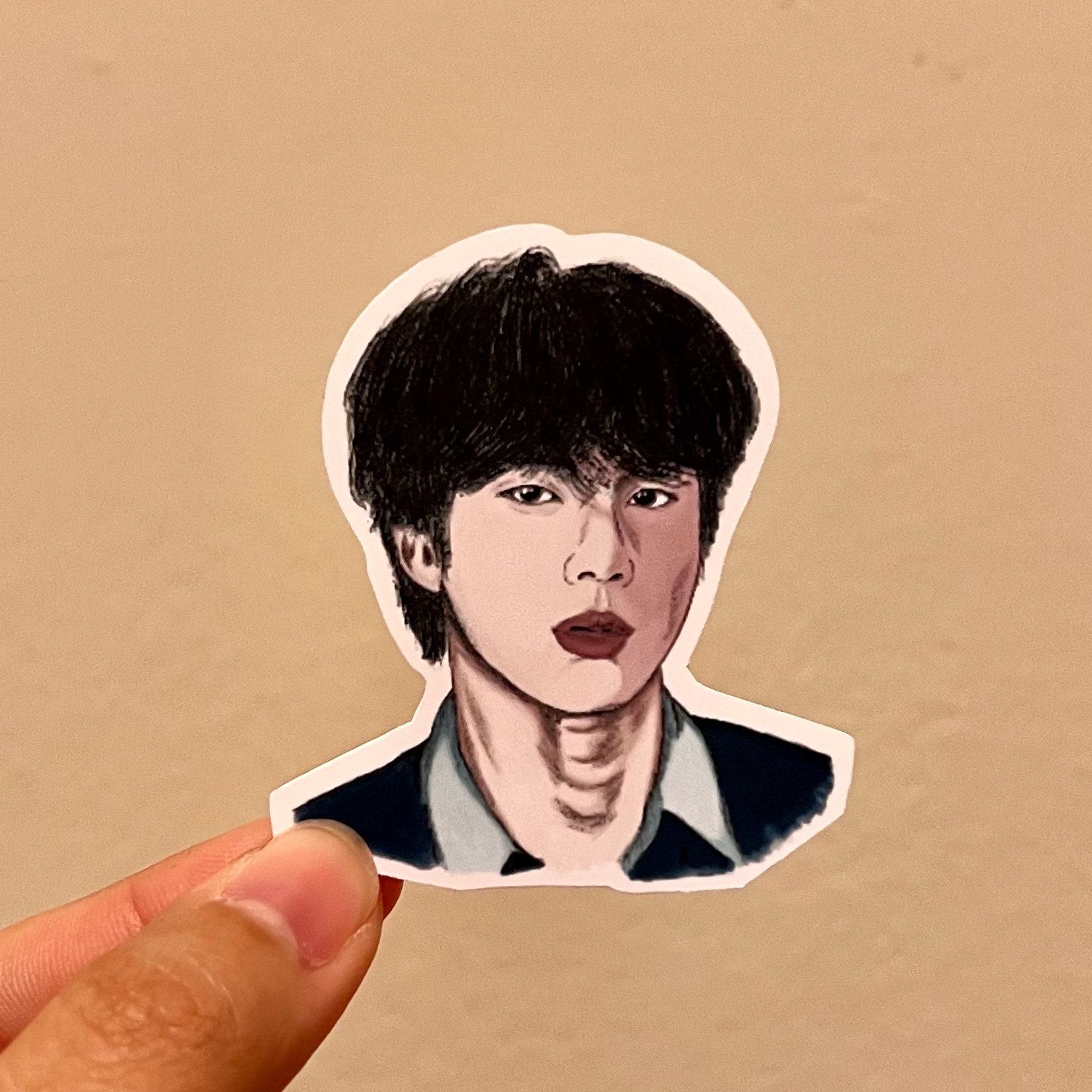 Jin of BTS Sticker | Vinyl Matte Bts Sticker | BTS Drawing | Army ...