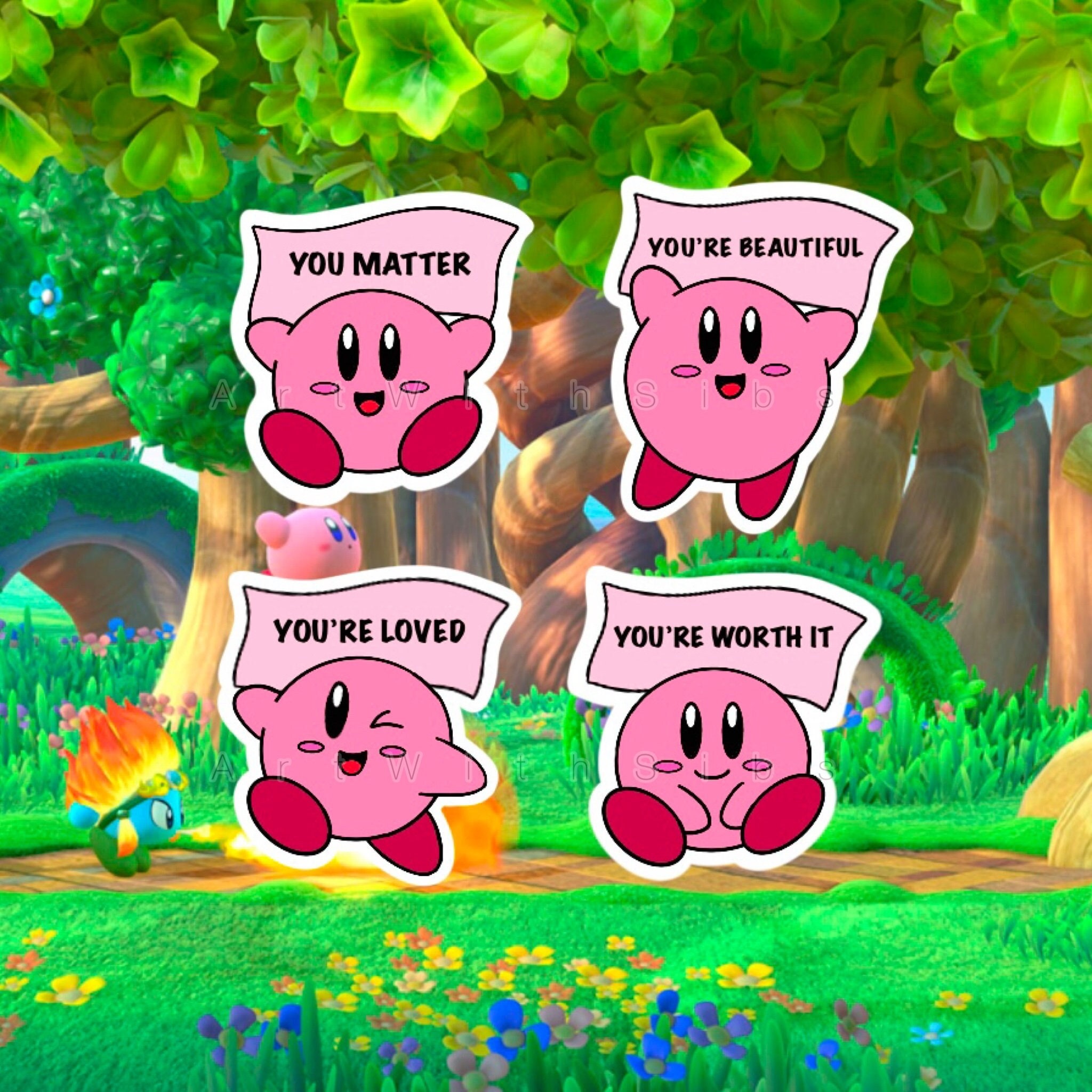 Kirby Motivational Stickers L Cute Kirby Stickers | Motivational ...