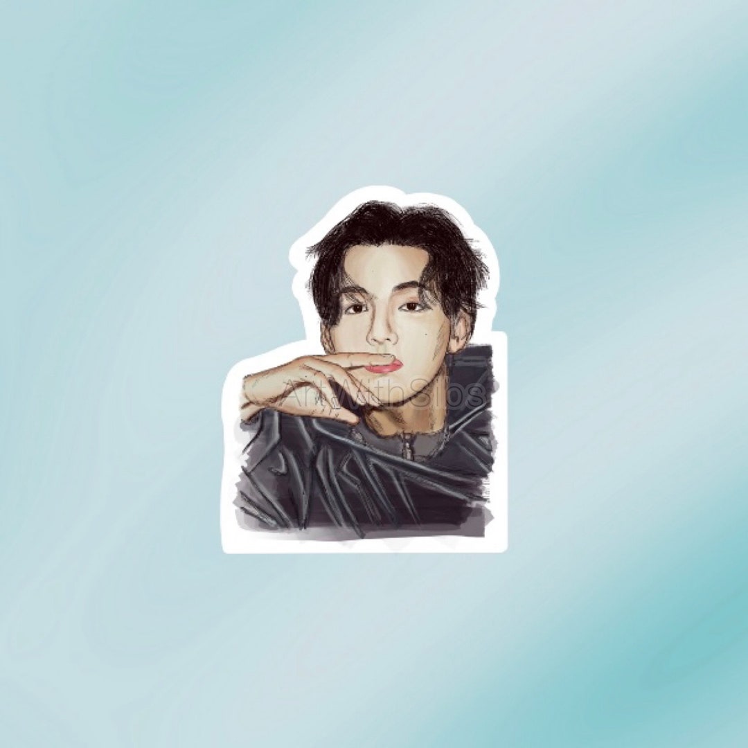 V Taehyung of BTS Sticker | Vinyl Matte Bts Sticker | BTS Drawing ...