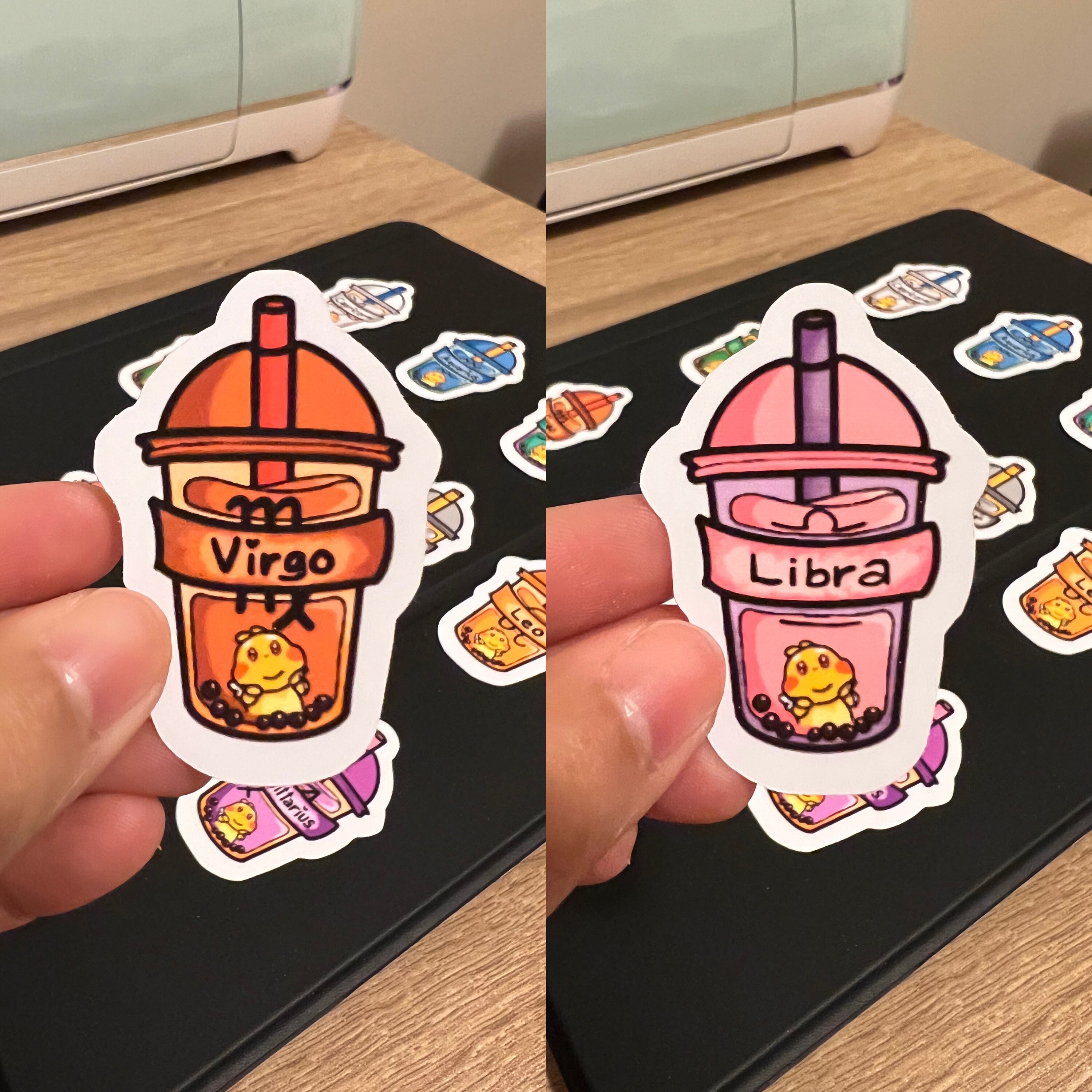 12 Zodiac Sign Boba/bubble Tea Stickers for Zodiac Sign and Boba Lovers ...