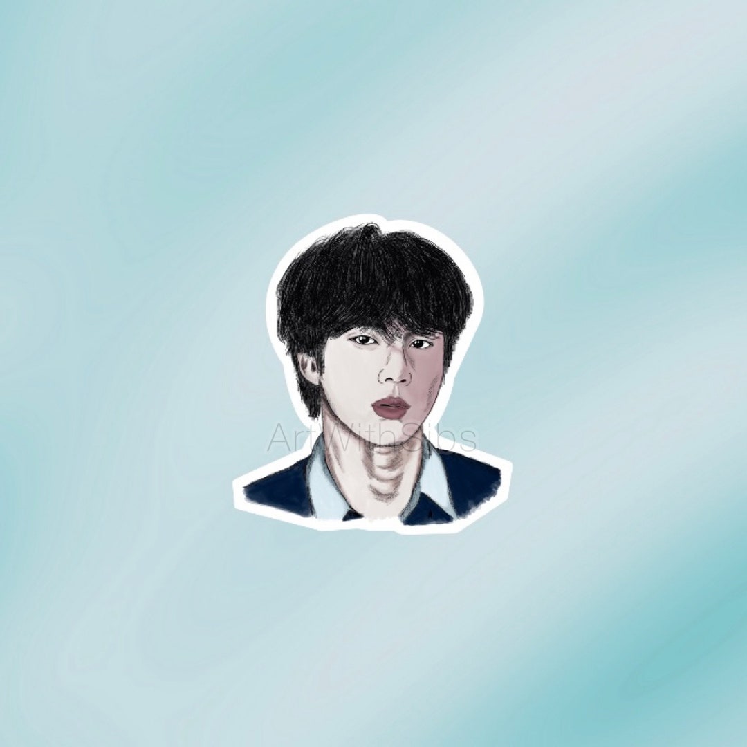 Jin of BTS Sticker | Vinyl Matte Bts Sticker | BTS Drawing | Army ...