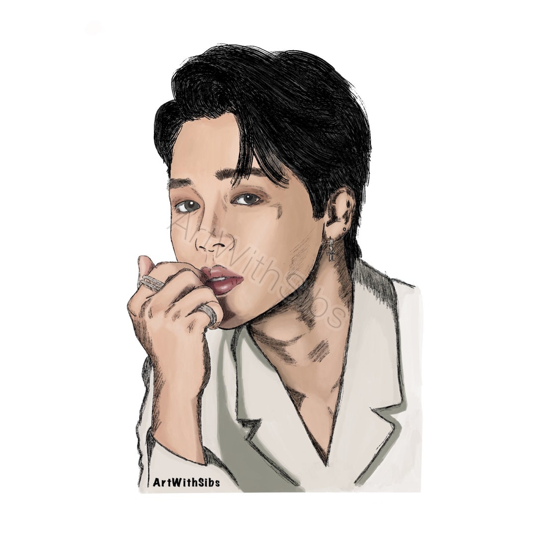 Jimin of BTS Sketch Portrait | Jimin Sketch | BTS Drawing | Sketch ...