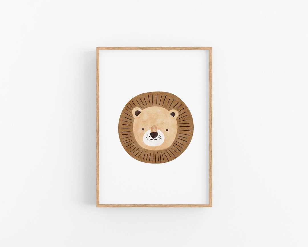 Boho Lion Print | Printable Safari Nursery Decor Boy Girl, Jungle ...