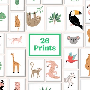 Set of Jungle Theme Nursery Prints, Safari Nursery Decor, Safari ...