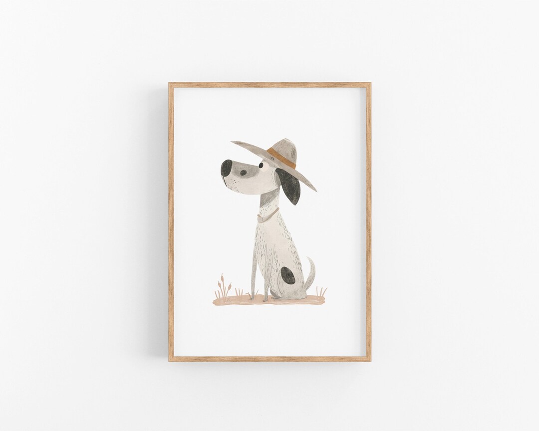 Farm Dog Nursery Print | Printable Farm Nursery Decor, Farm Animals ...