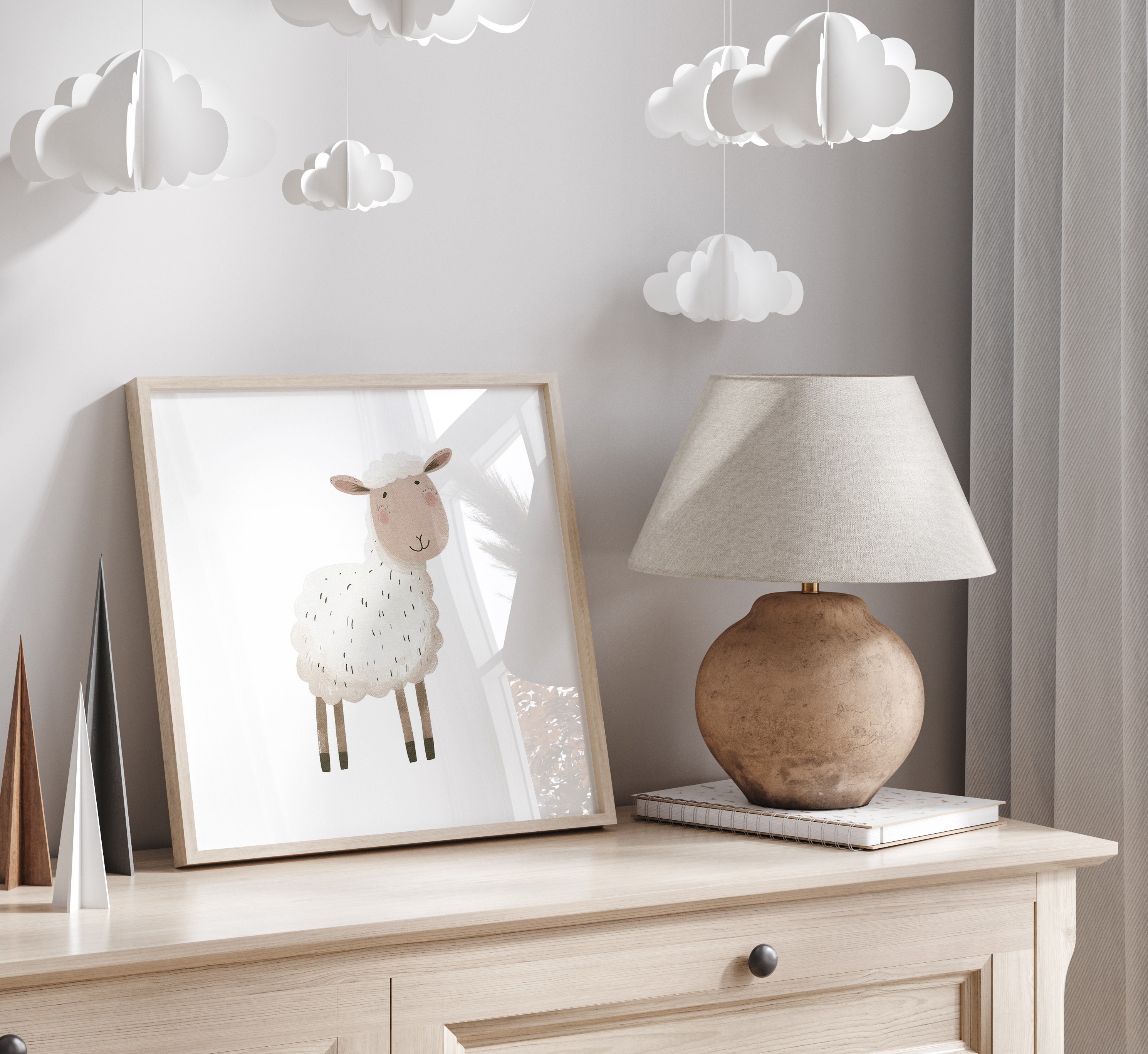 Sheep Print | Printable Farm Nursery Decor, Farm Animals Poster, Sheep ...