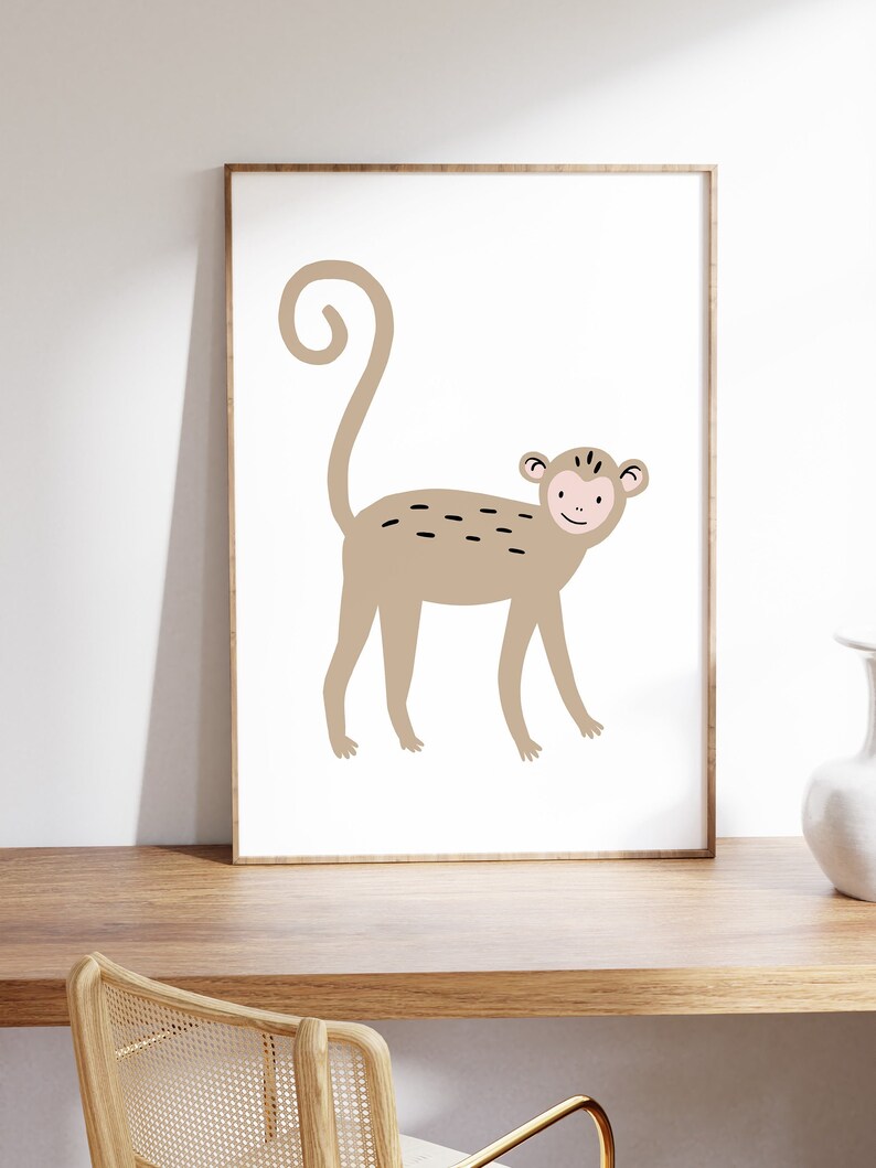 Monkey Print | Jungle Theme Nursery Prints, Safari Nursery Decor ...