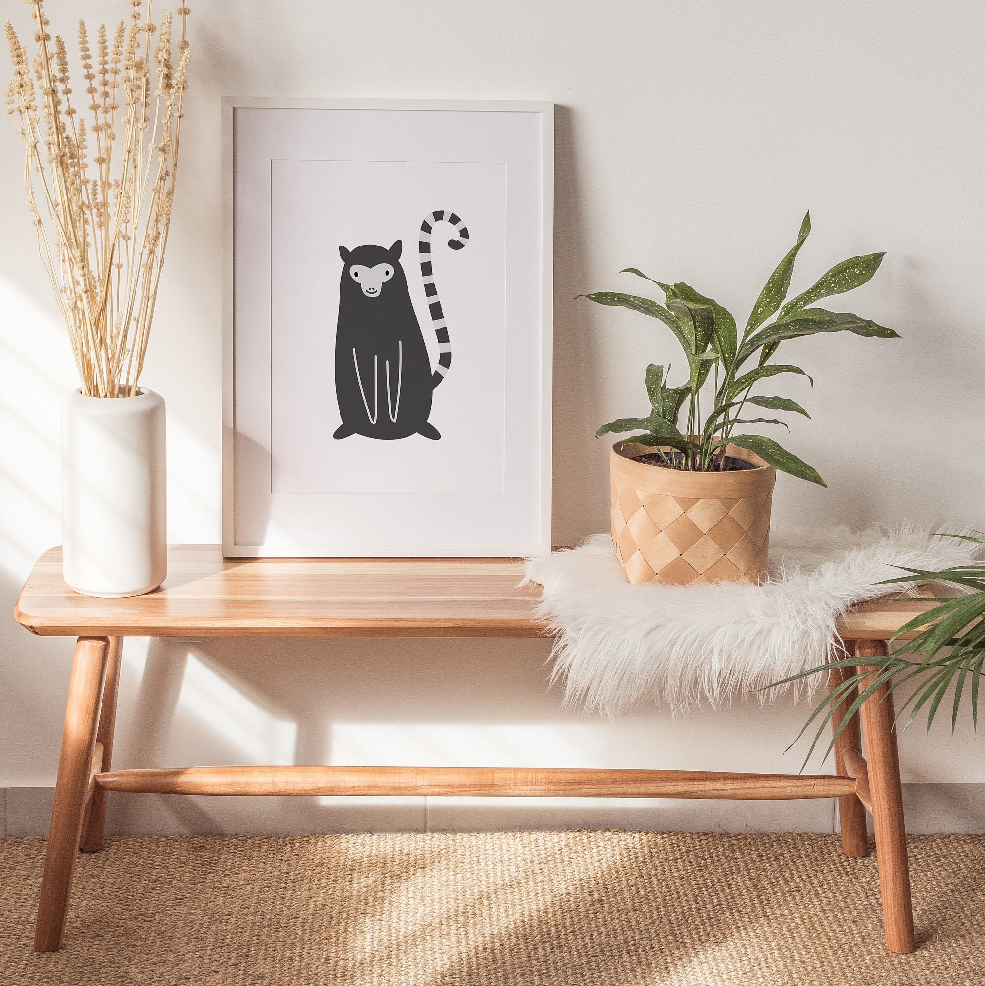 Lemur Print | Printable Jungle Theme Nursery Print, Cute Animal Nursery ...