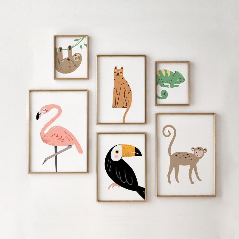 Set of Jungle Theme Nursery Prints Safari Nursery Decor, Animals Poster ...