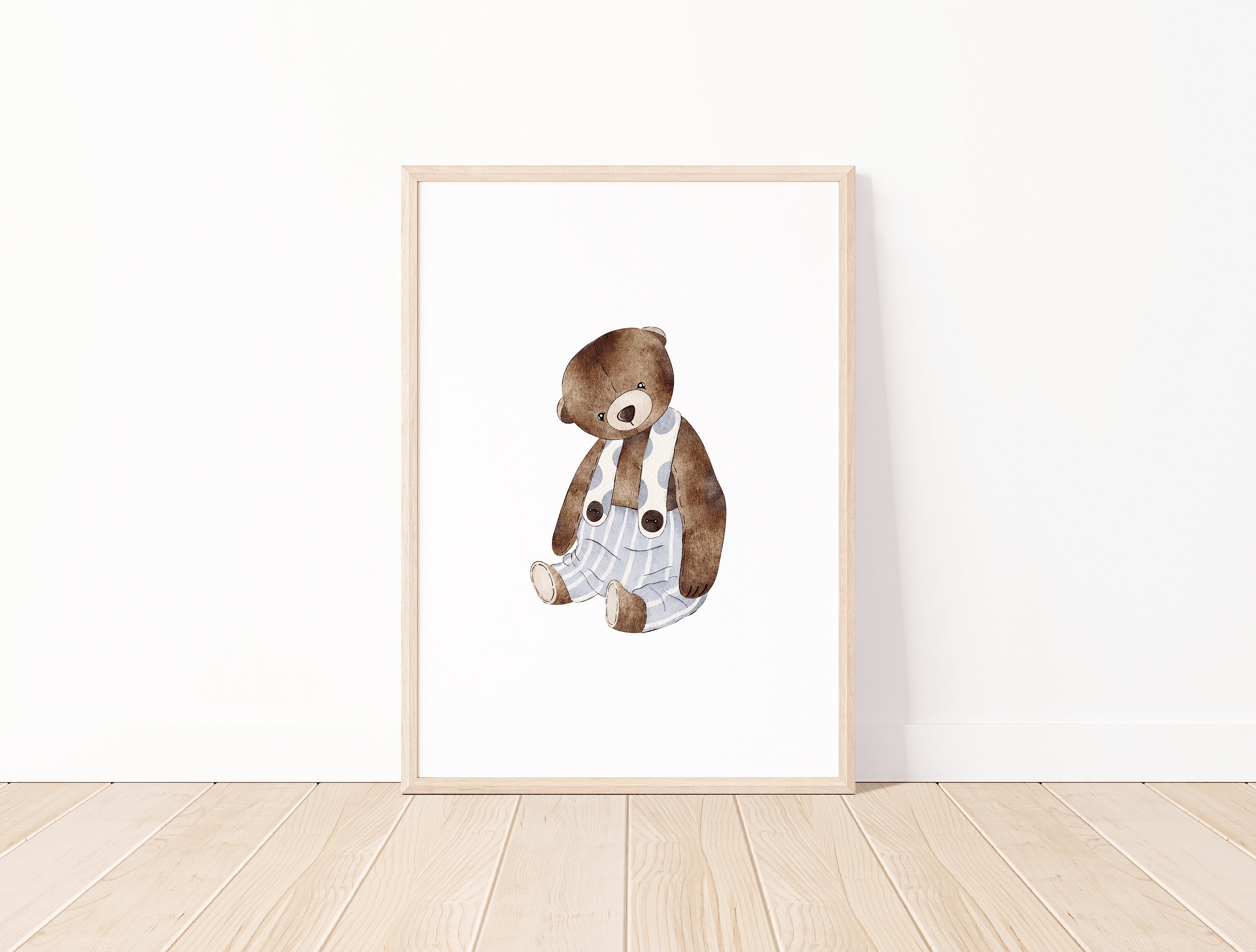 Set of 2 Teddy Bear Prints PRINTABLE Teddy Wall Art, Bear Nursery Decor ...