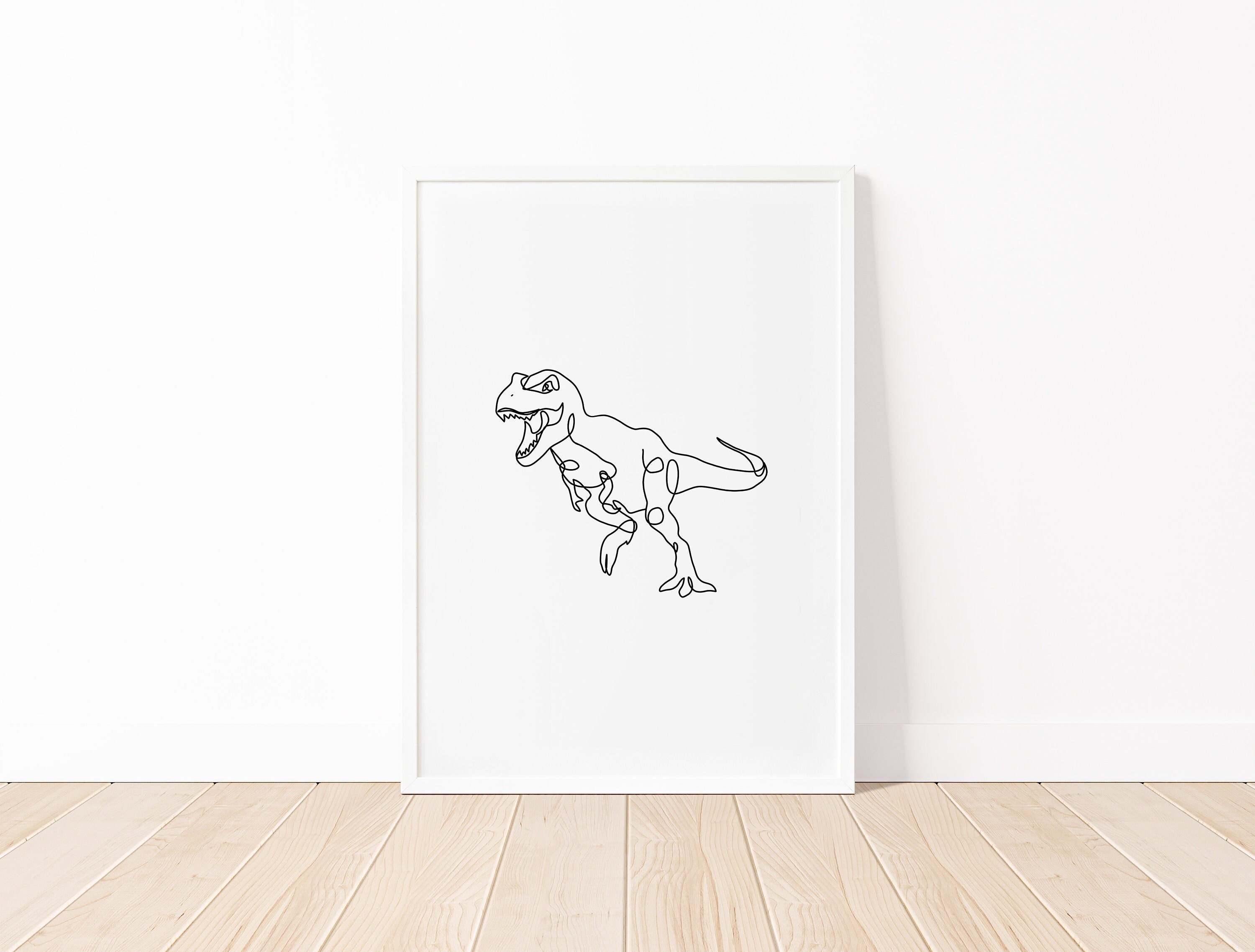 T-rex Line Art Print T-rex Print, Dinosaur Printable, Dinosaur Nursery ...