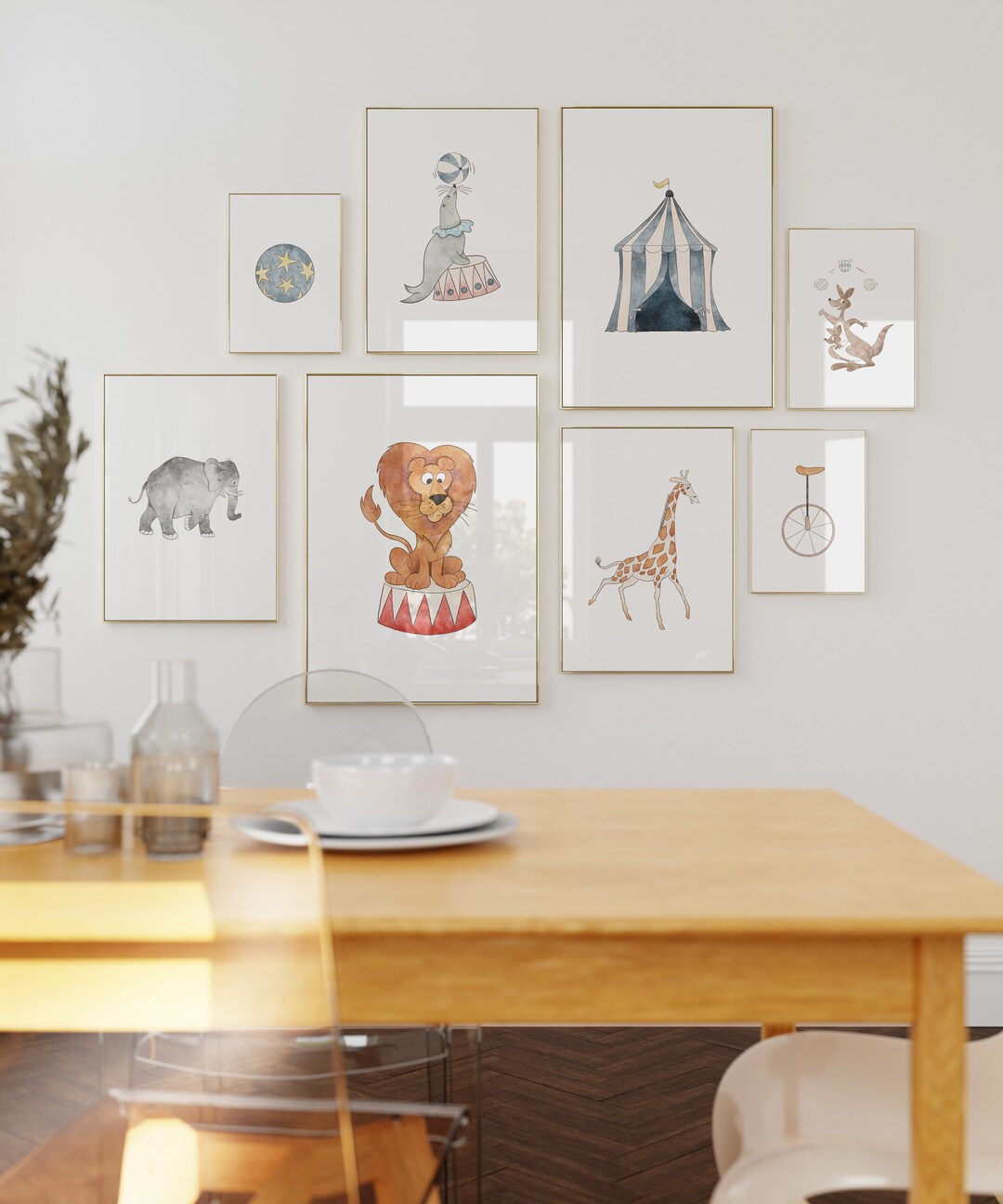 Set of 8 Nursery Circus Prints | Printable Circus Wall Art Prints ...