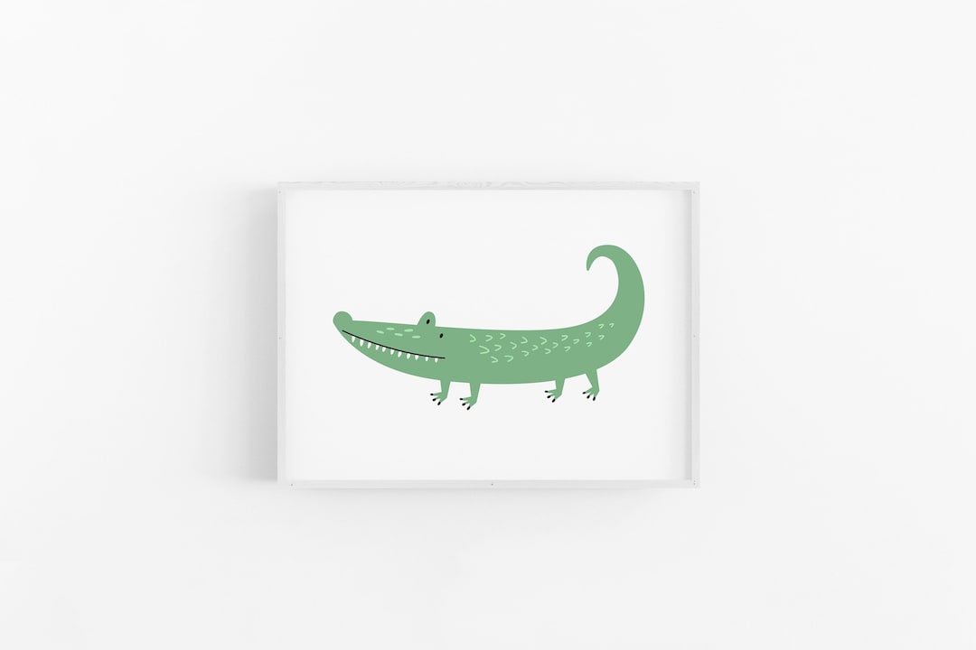 Crocodile Print | Printable Jungle Theme Nursery Prints, Kids Tropical ...