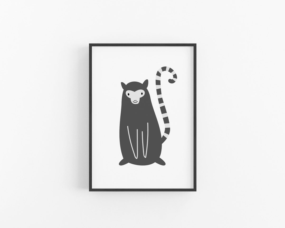 Lemur Print | Printable Jungle Theme Nursery Print, Cute Animal Nursery ...