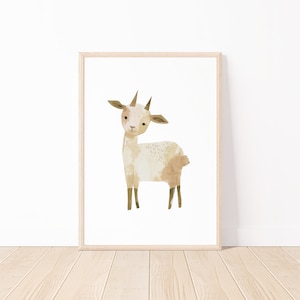 Goat Nursery Print | Printable Farm Nursery Decor, Farm Animals Poster ...