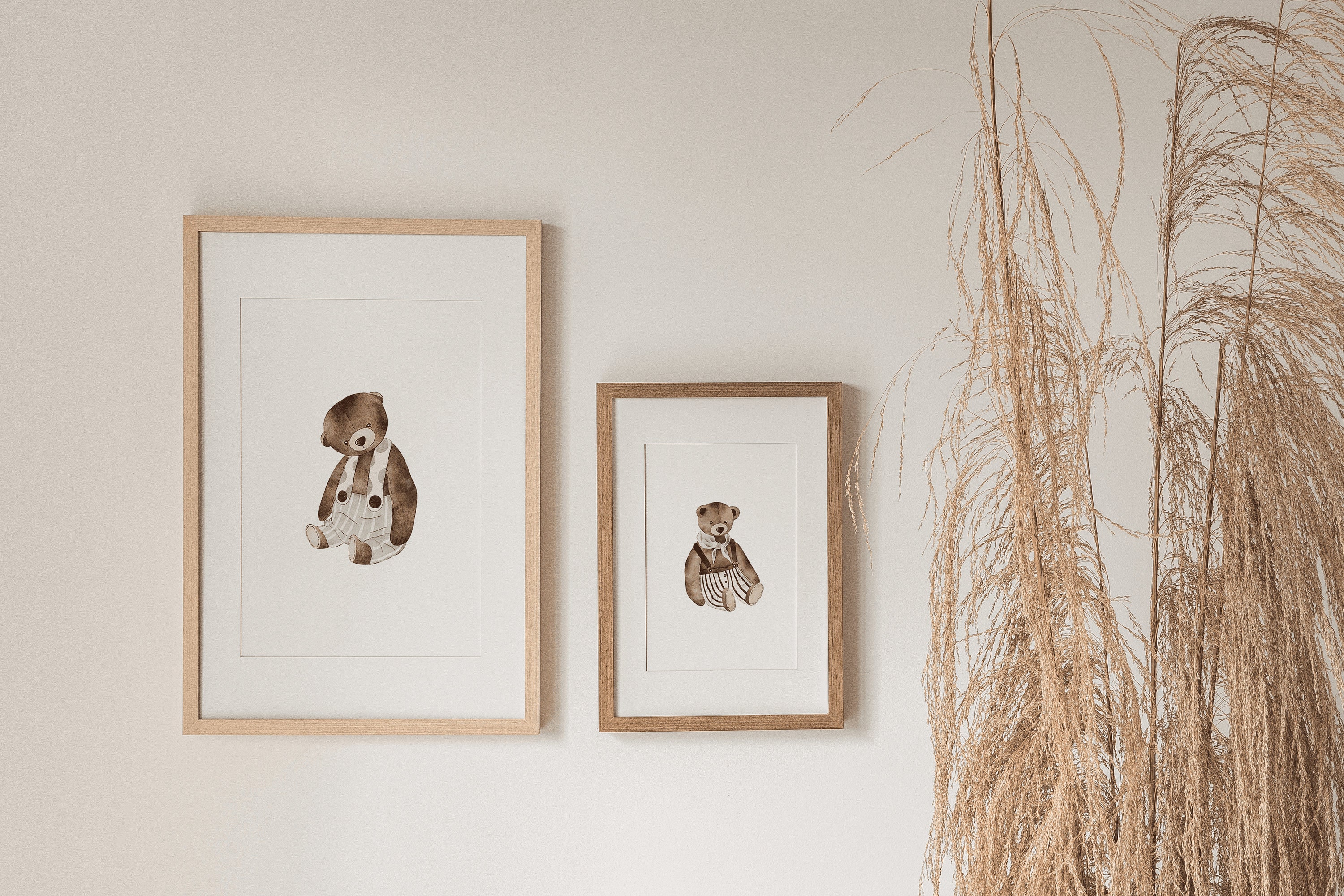 Set of 2 Teddy Bear Prints PRINTABLE Teddy Wall Art, Bear Nursery Decor ...