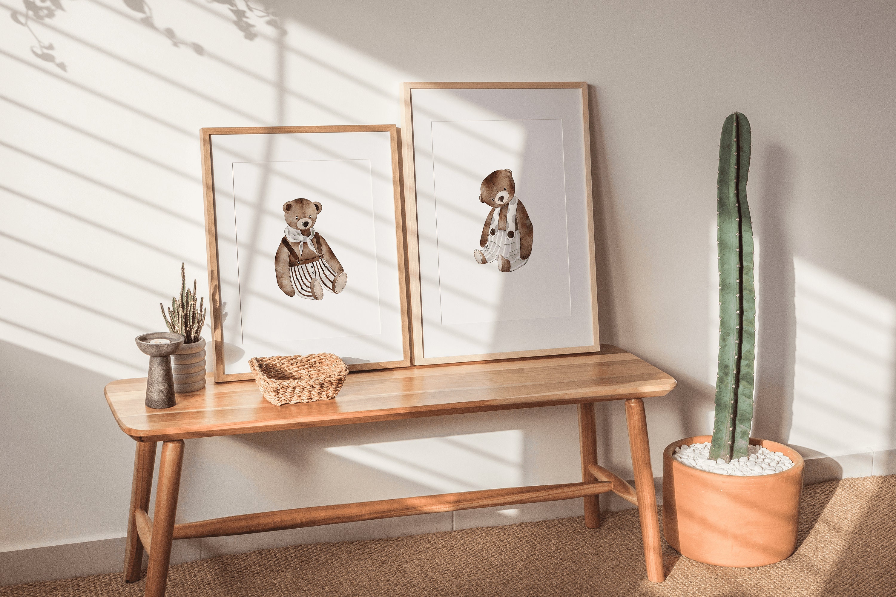 Set of 2 Teddy Bear Prints PRINTABLE Teddy Wall Art, Bear Nursery Decor ...