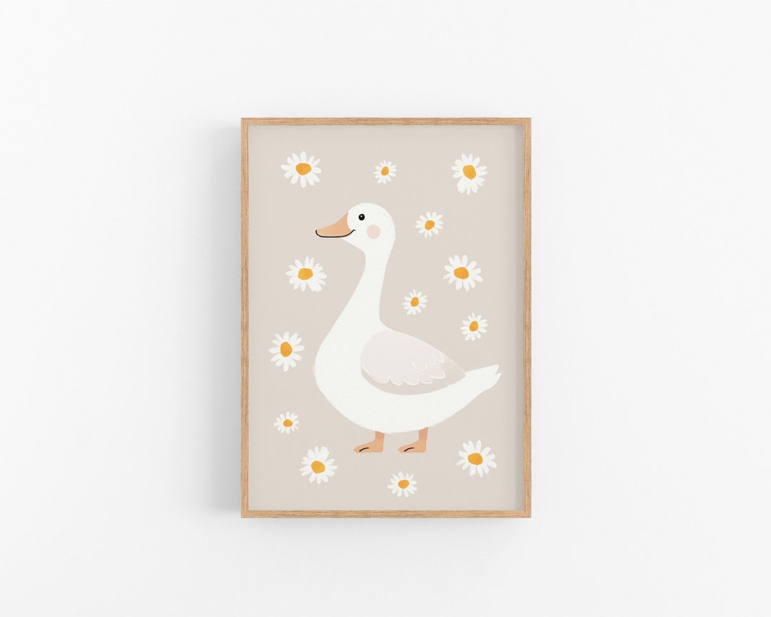 Daisy Duck Print | PRINTABLE Boho Nursery Wall Art, Kids Duck Wall Art ...