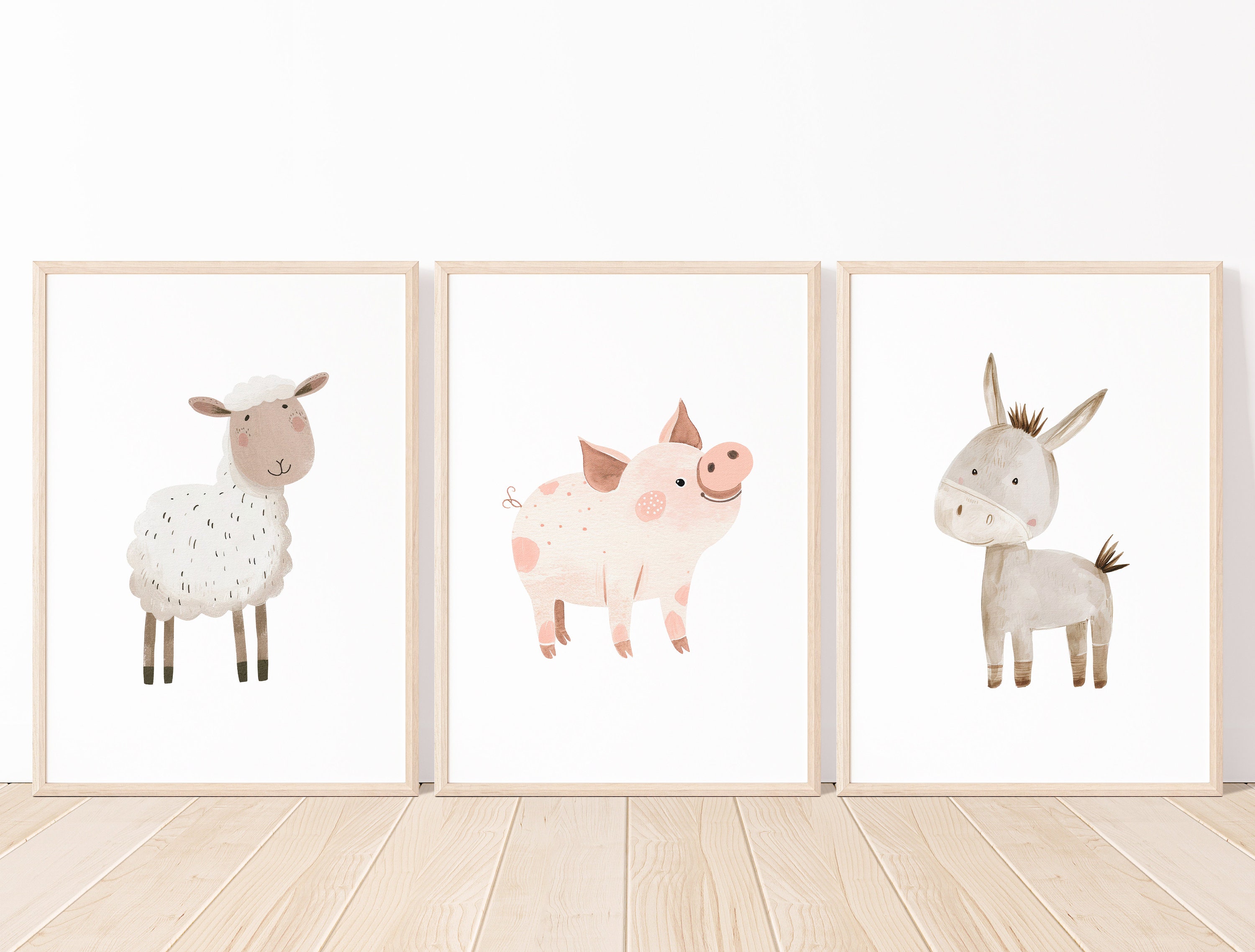 Set of 8 Farm Animal Prints | Printable Farm Nursery Decor, Farm ...