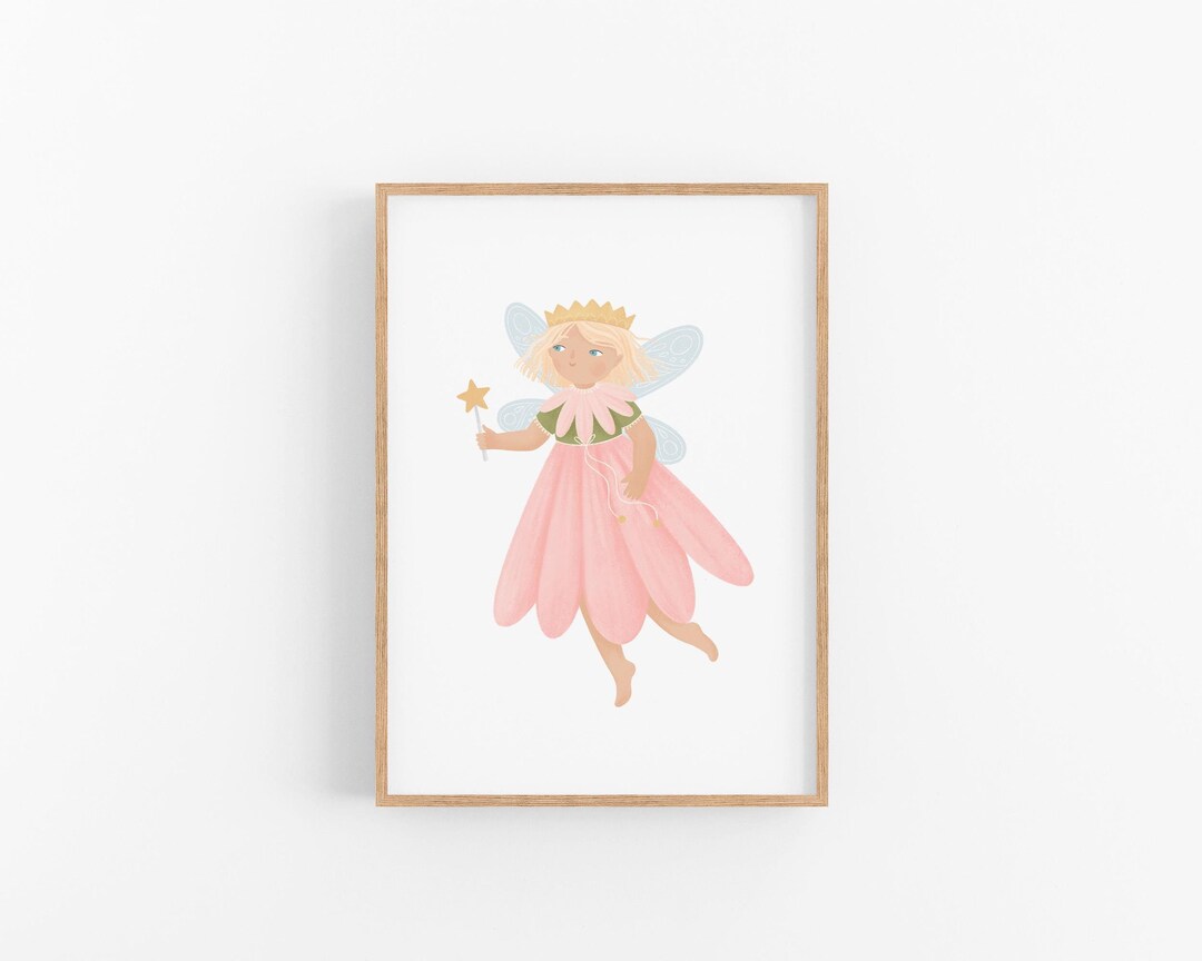 Fairy Print | PRINTABLE Fairy Wall Art, Flower Fairy Art Print, Girly ...