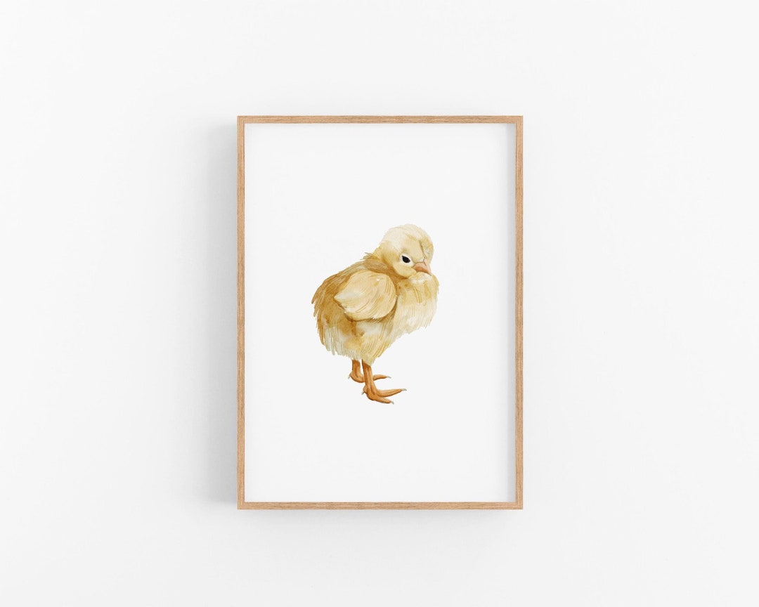 Baby Chick Print | Printable Farm Nursery Decor, Chicken Farm Animals ...