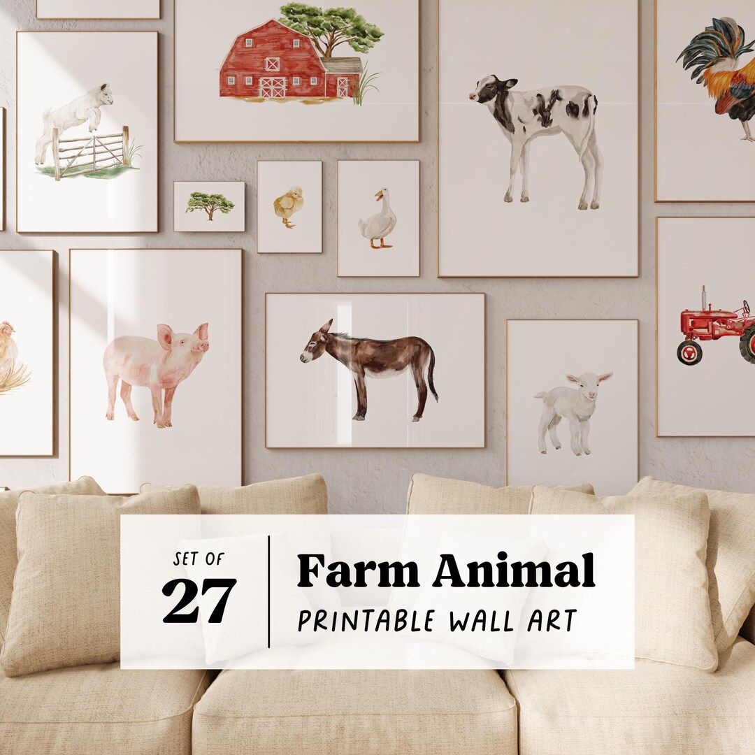 Set of Farm Animal Nursery Prints | PRINTABLE Farm Nursery Decor ...
