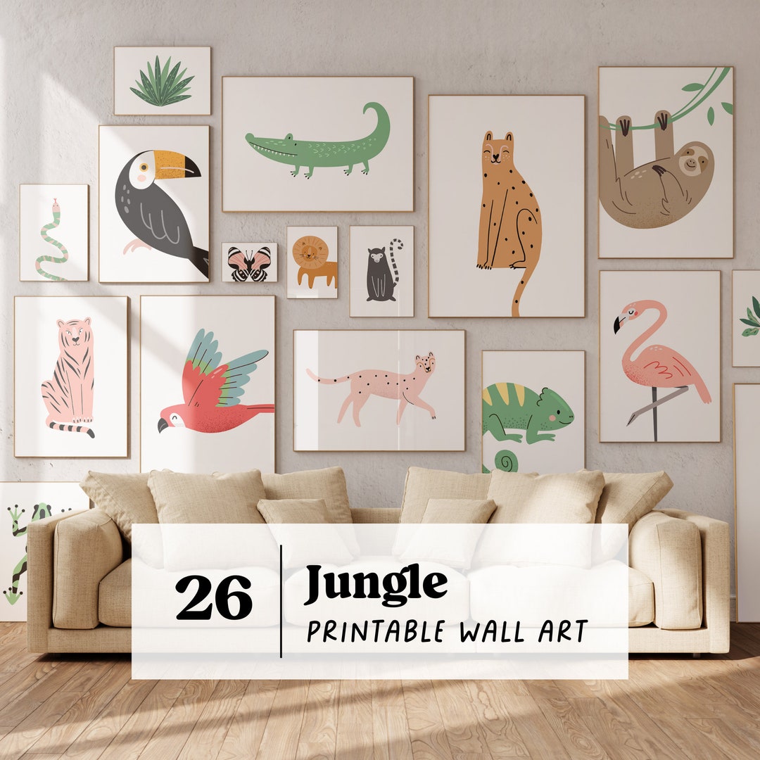 Set of Jungle Theme Nursery Prints, Safari Nursery Decor, Safari ...