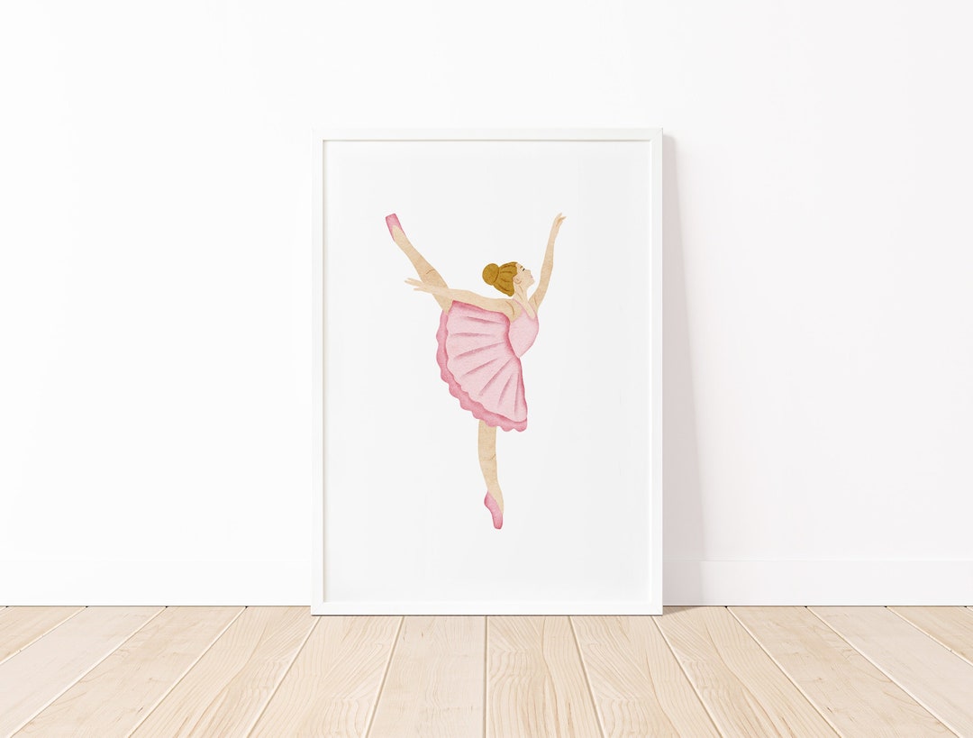 Ballet Dancer Print, PRINTABLE Ballerina Wall Decor, Girly Wall Art ...