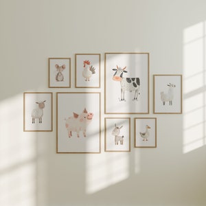 Set of 8 Farm Animal Prints | Printable Farm Nursery Decor, Farm ...