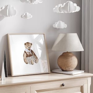 Teddy Bear Print | PRINTABLE Teddy Poster, Bear Nursery Decor, Kids ...