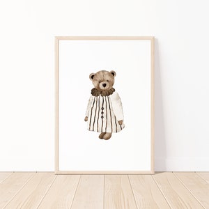 Set of 4 Teddy Bear Prints | Gallery Wall for Nursery, Baby Room Set of ...