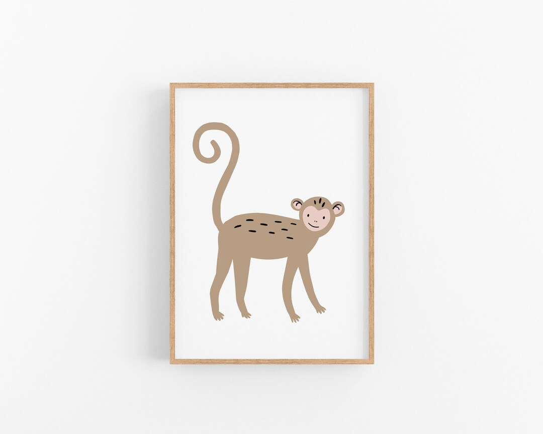 Monkey Print | Jungle Theme Nursery Prints, Safari Nursery Decor ...